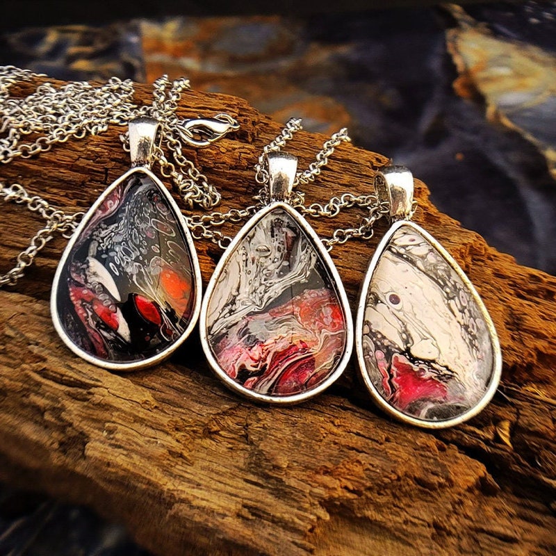 Hand Pour Silver Pendant - Etsy