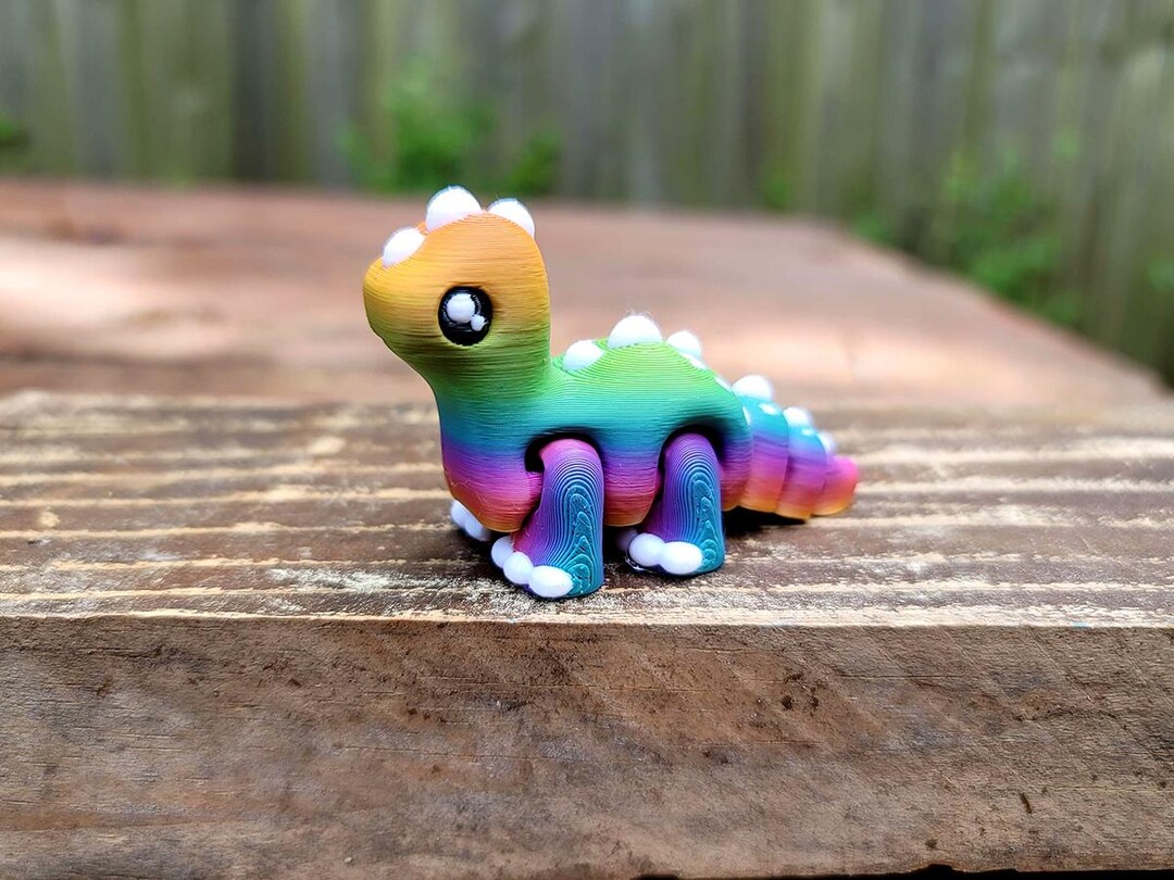 Rainbow Brontosaurus Desk Friend - Etsy