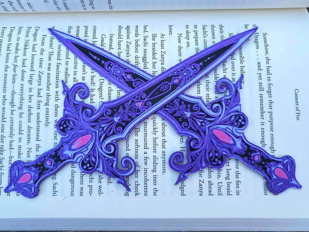 Fantasy Dagger Bookmark (purple & Pink) - Etsy