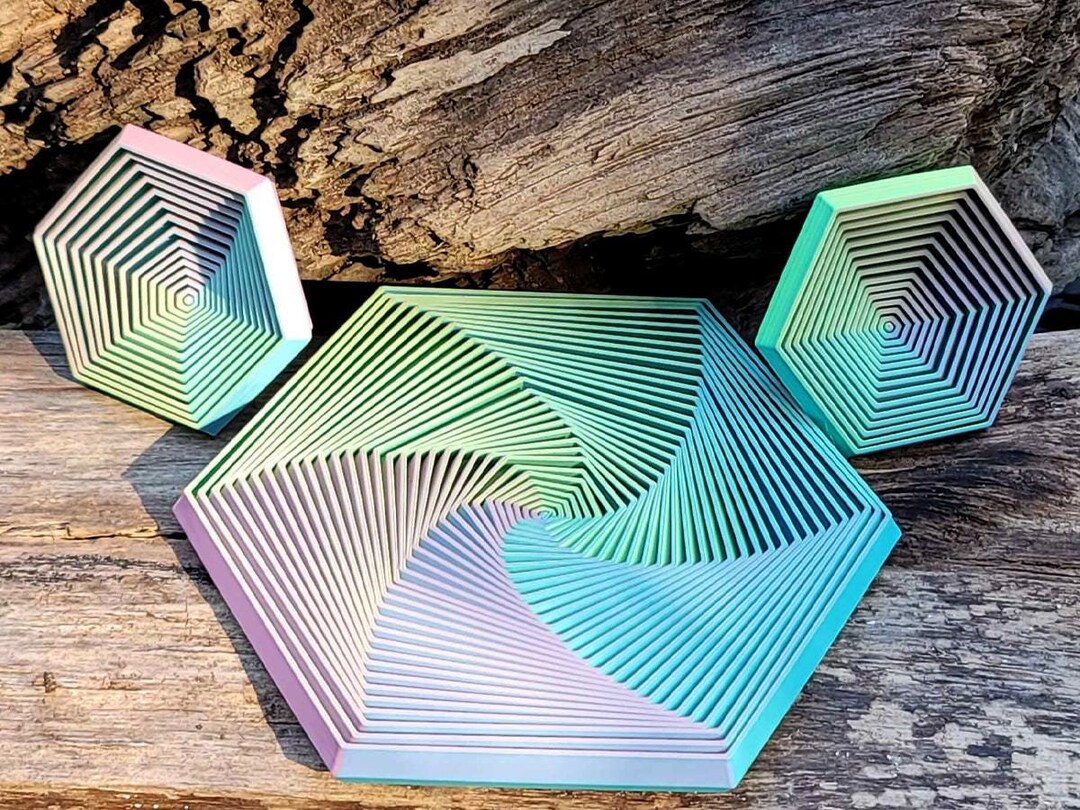 Hex Fidget Toy - Rainbow Macaron - Etsy