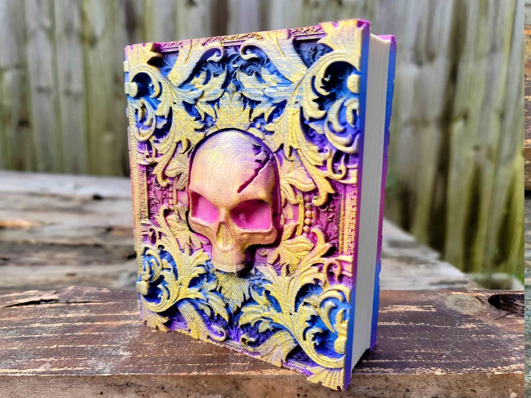 Necromancer Ancient Tome Book Box (hand Painted Pink, Purple, Blue ...