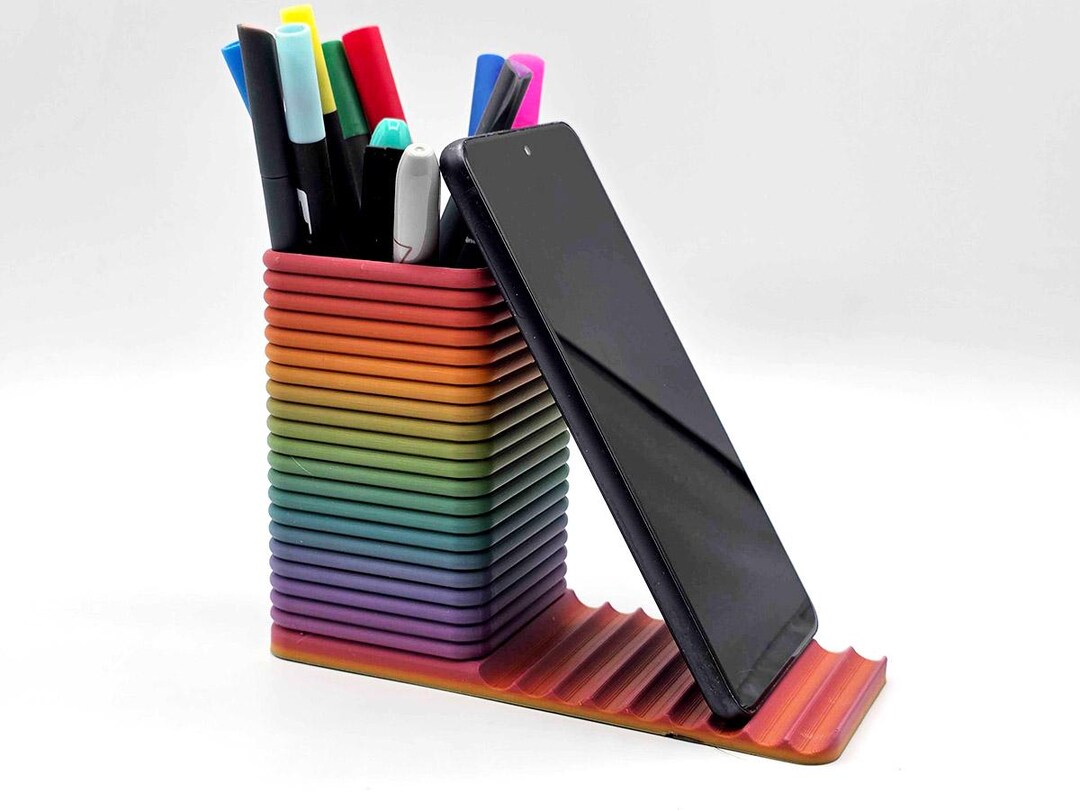 Pen Cup & Phone Stand (rainbow) - Etsy