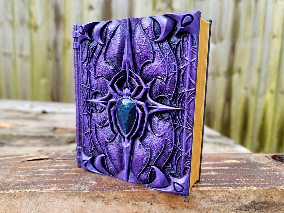 The Weaver Ancient Tome Book Box (hand Painted Purple With Gold Pages ...