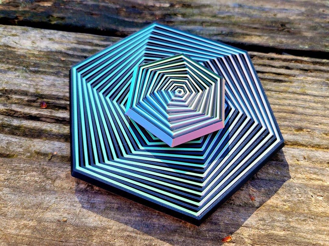 Hex Fidget Toy - Reversible Rainbow Macaron/black - Etsy