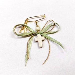 Witness Pins in Sage Green and Gold, Orthodox Baptism Christening ...