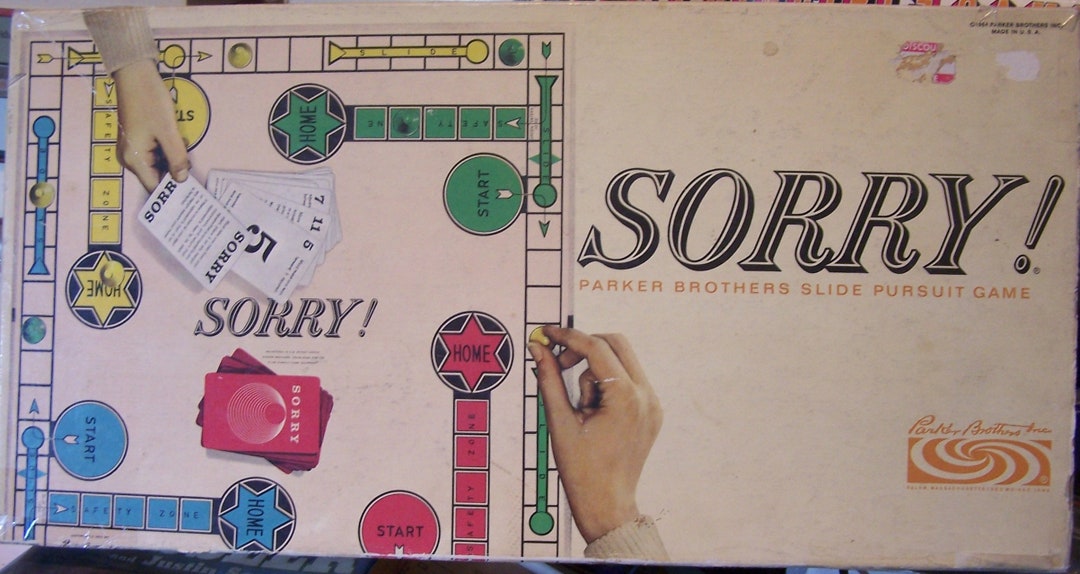 Parker Brothers SORRY! Board Game - 1964 Version - Plastic Tokens ...