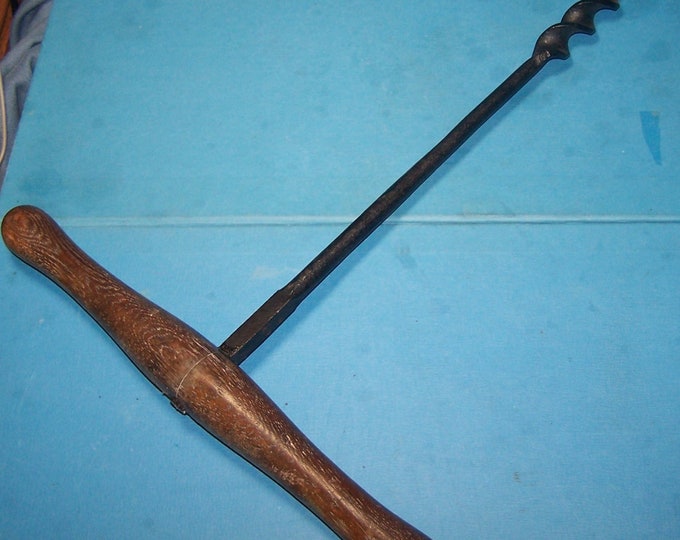 Vintage Antique -T- Handle Wood Auger Hand Drill - Barn Farm Tool - 1 ...
