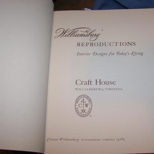 1973 WILLIAMSBURG REPRODUCTIONS - Trade Catalog - Paperback - FURNITURE ...