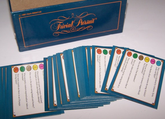ORIGINAL Trivial Pursuit Cards 50 Pieces Crafts Tags | Etsy