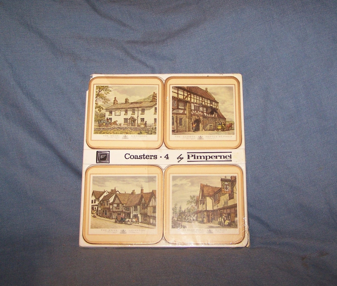 Pimpernel Coaster Set - Four Cottages - Complete With Original Tray ...
