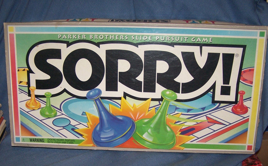 Parker Brothers SORRY Board Game - 1992 Version - SLIDE! BUMP! "sorry ...