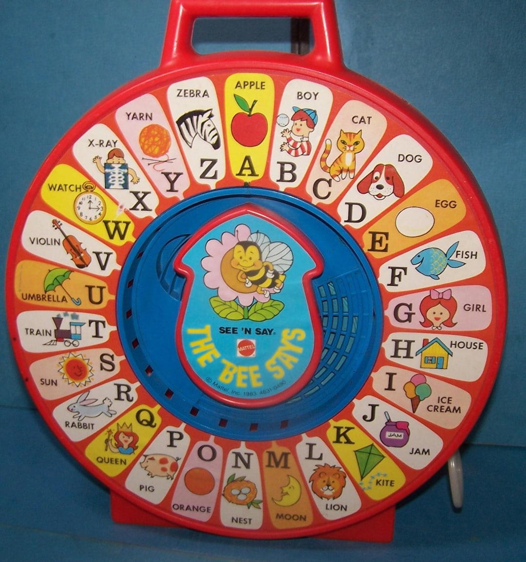Vintage 1983 Mattel See 'N Say - the BEE SAYS - Talking Alphabet Pull ...