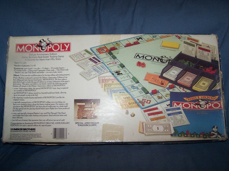 Monopoly Deluxe 50th Anniversary Edition Parker Brothers - Etsy