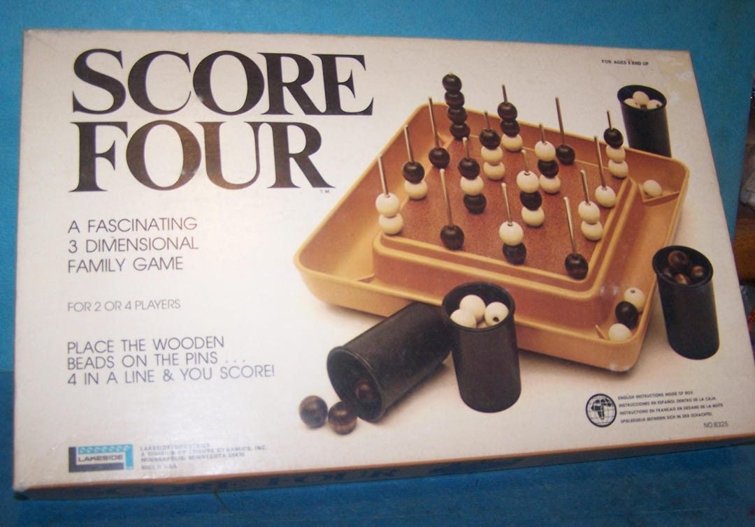 Vintage 1970s LAKESIDE SCORE FOUR Board Game Complete Excellent ...