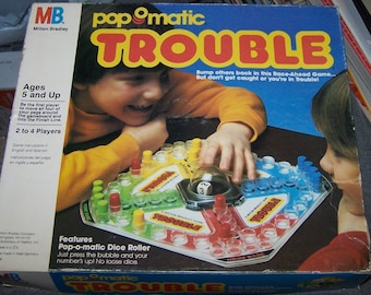 Vintage 1960's Pop-o-matic Trouble Board Game - Etsy