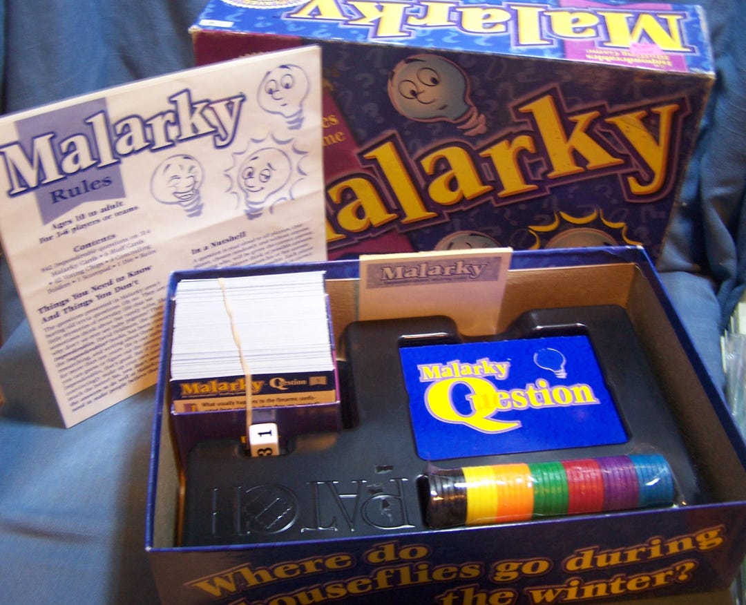 MALARKY - an Imponderables Bluffing Board Game! - TGI Friday’s! - Dated ...