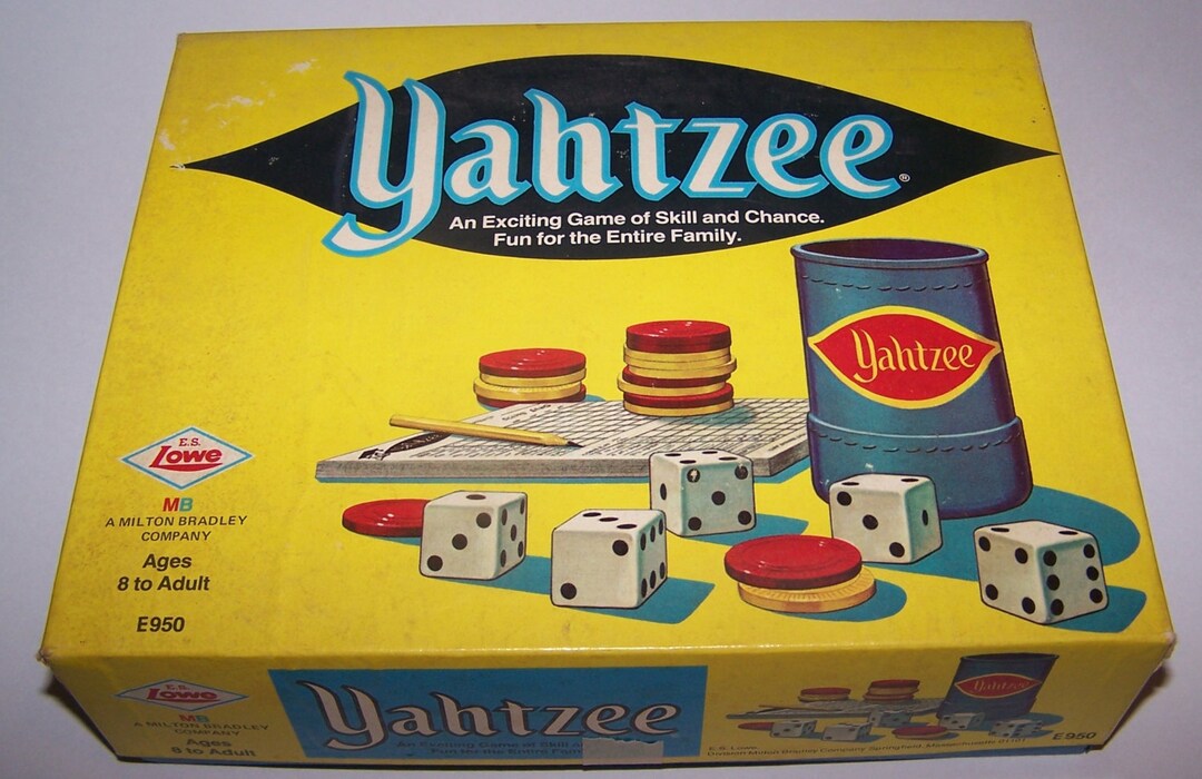 Vintage ~ Retro 1973 Yahtzee Dice Game ~ E. S. Lowe - the Classic Shake ...