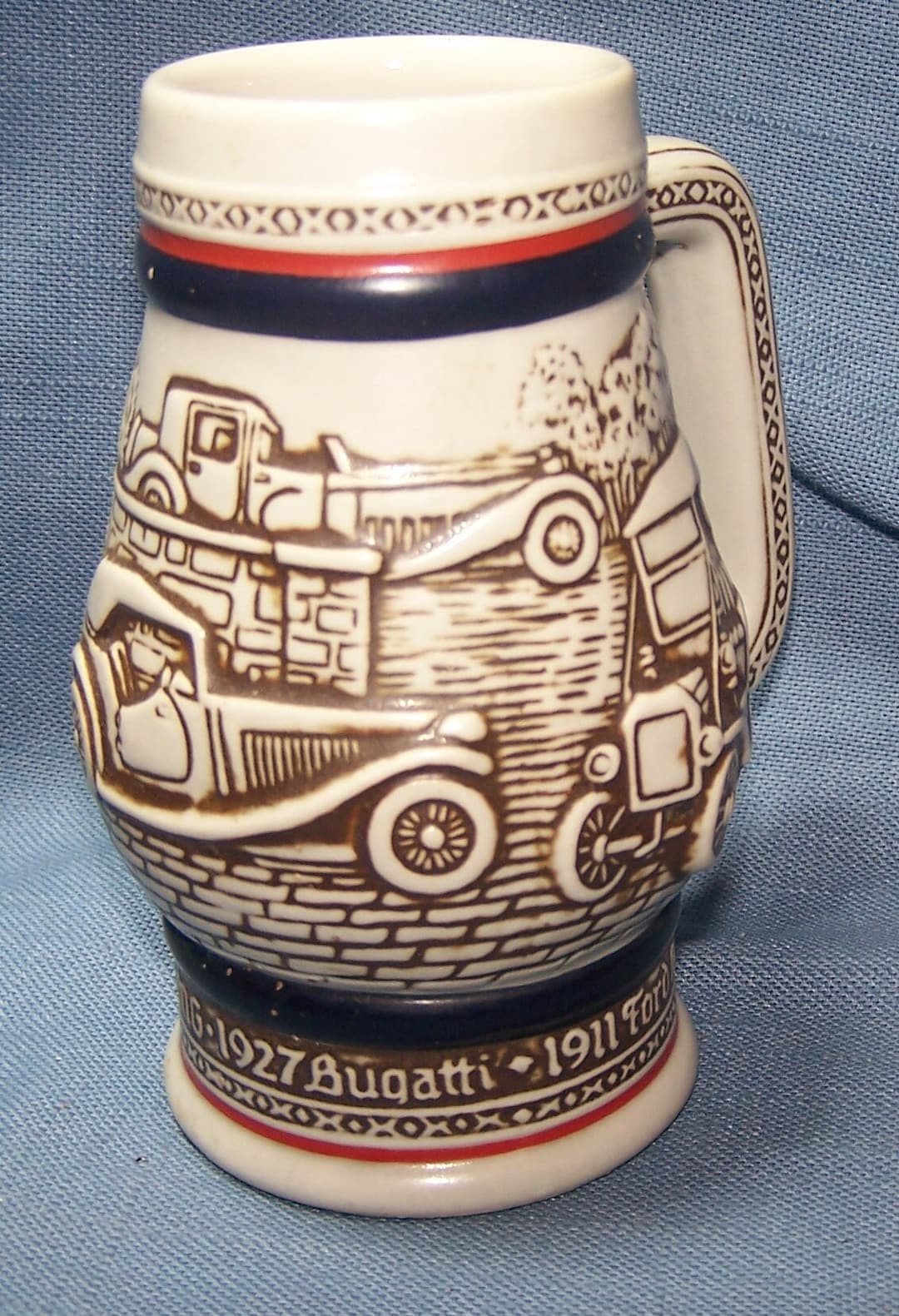 AVON CAR Classics 1982 - Ceramic Beer Stein - 1927 Bugatti - 1910 ...