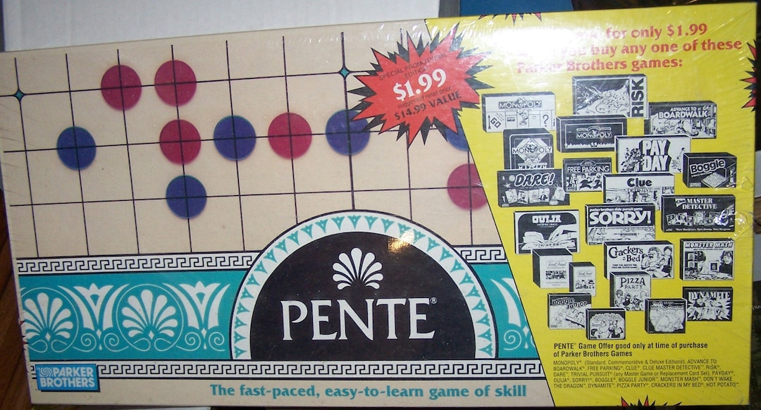 1989 Vintage Parker Brothers PENTE Board Game - Model Number 0039 ...