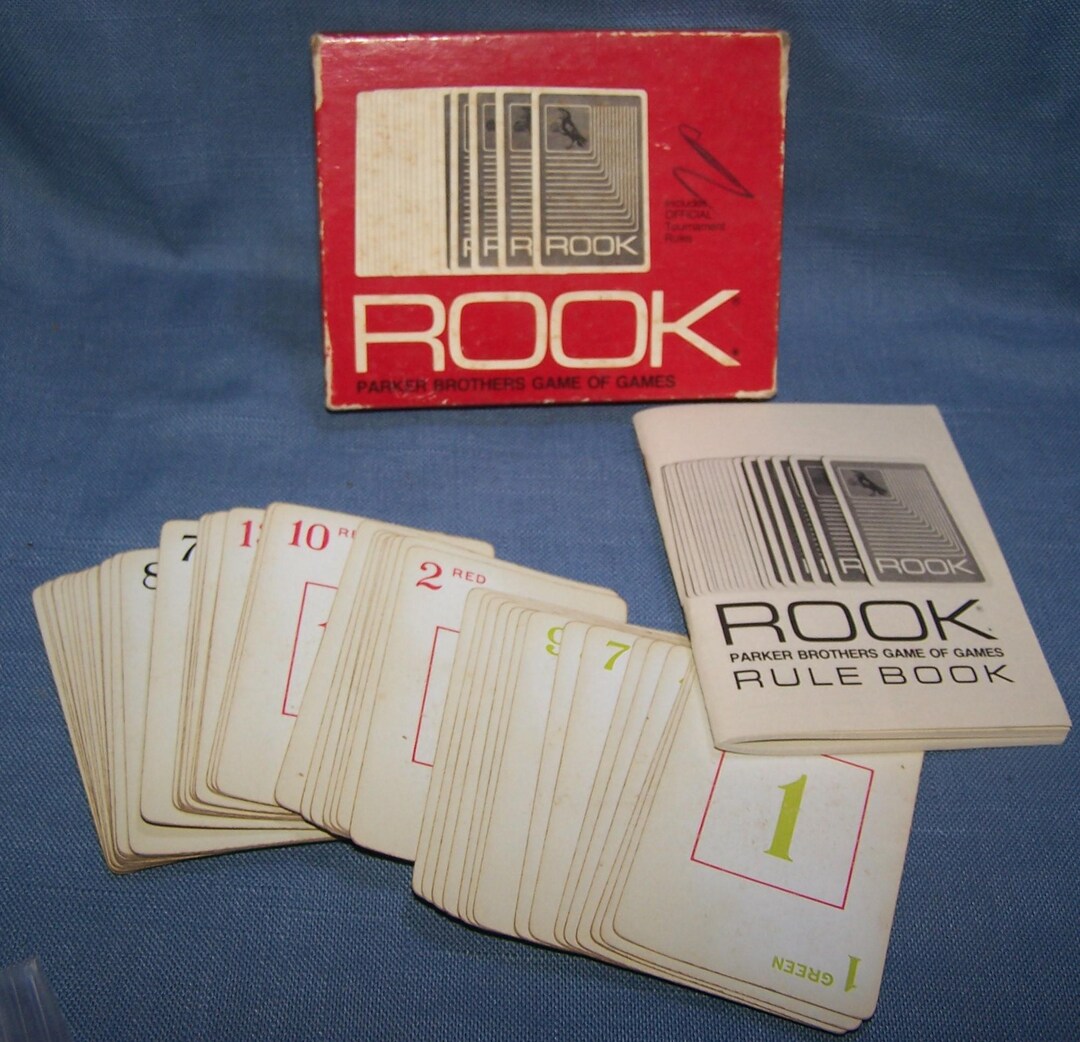 Vintage 1972 ROOK Card Game Parker Brothers Red Box Instructions ...