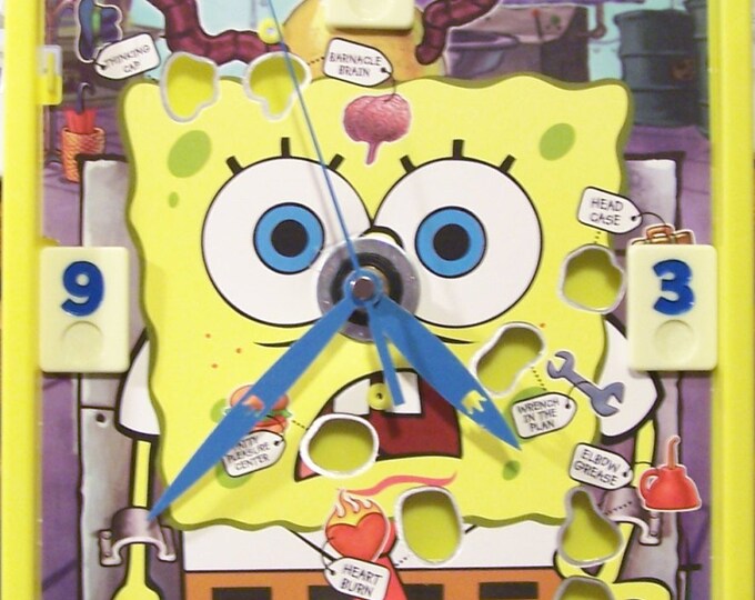 Spongebob Operation Game Battery Operated Clock Game Room Re-purposed ...