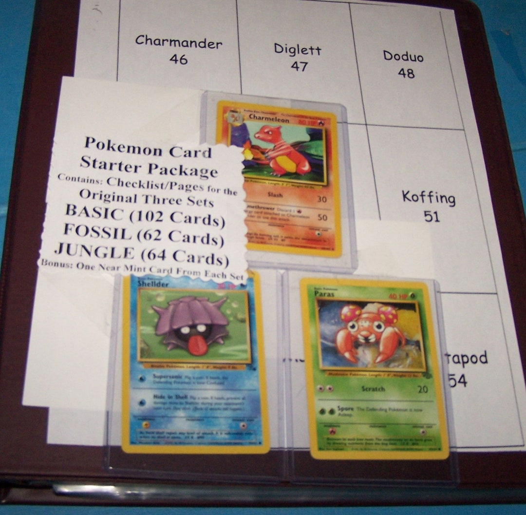 POKEMON CARD STARTER Binder - Checklist & Pages for the First Original ...