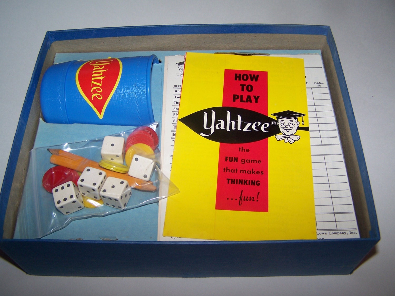 Vintage ~ Retro 1973 Yahtzee Dice Game ~ E. S. Lowe - the Classic Shake ...