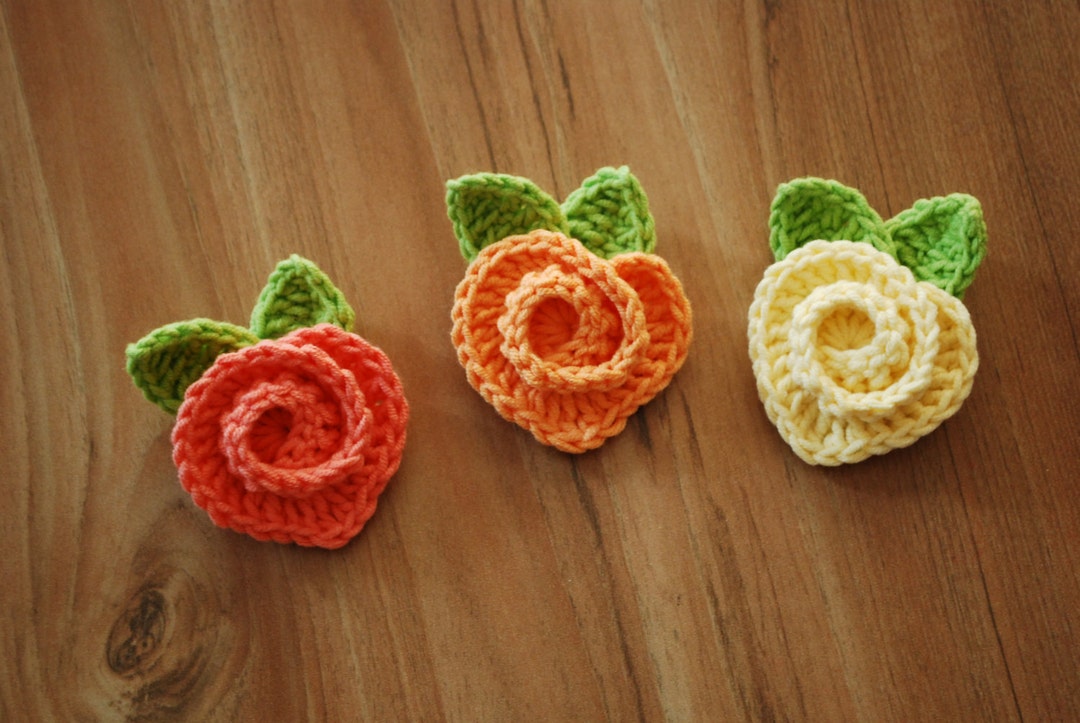 Crochet Rose, Crochet Rainbow, Rose Pattern, Handmade Rose, Heart Rose ...
