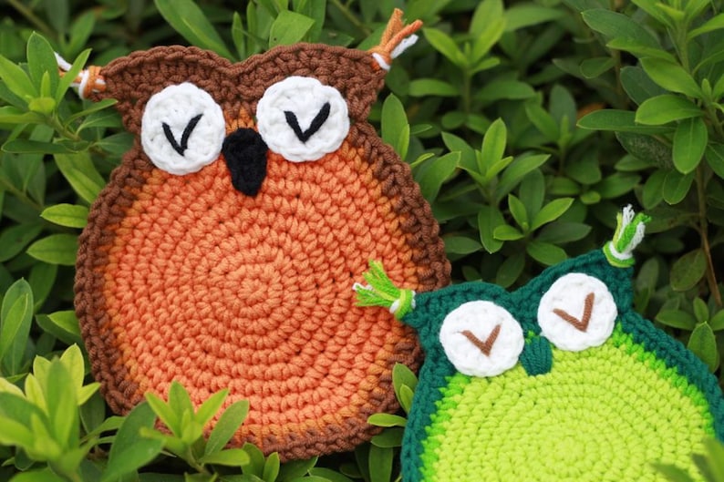 Crochet Owl Coaster PATTERN INSTANT DOWNLOAD - Etsy Norway