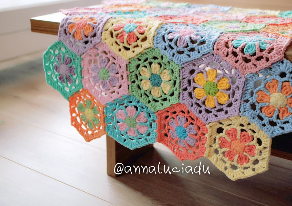 Crochet Flower Blanket Flower Tablecloth Crochet Crochet | Etsy