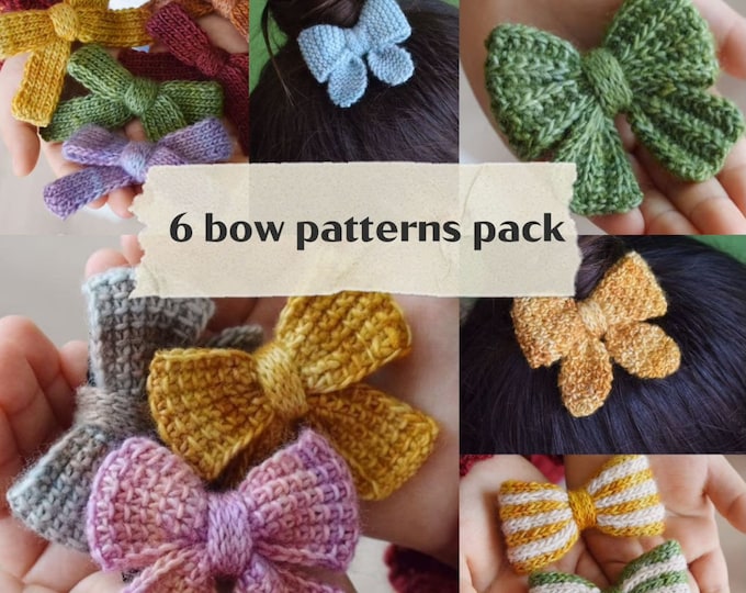 3 Crochet Bows,bow Embellishments,scrapbook,card Making,sewing,bow ...