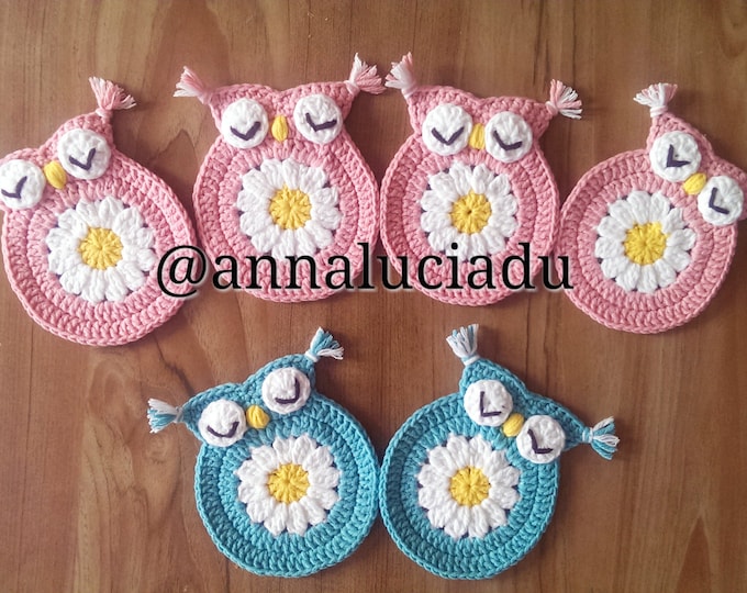 Crochet Cute Owl Coaster PATTERN - INSTANT DOWNLOAD - Etsy