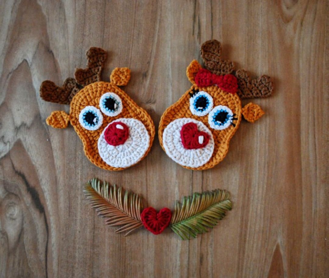 Christmas Reindeer Applique Crochet Pattern (PDF Pattern) - Etsy