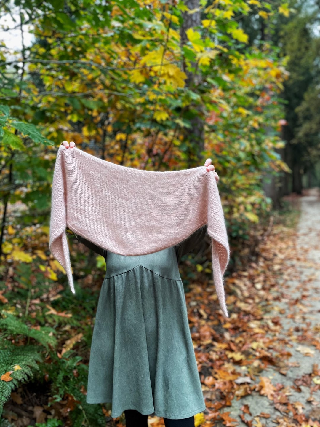 PDF Pattern in English, Super Soft Cashmere Triangle Scarf, Knitting ...