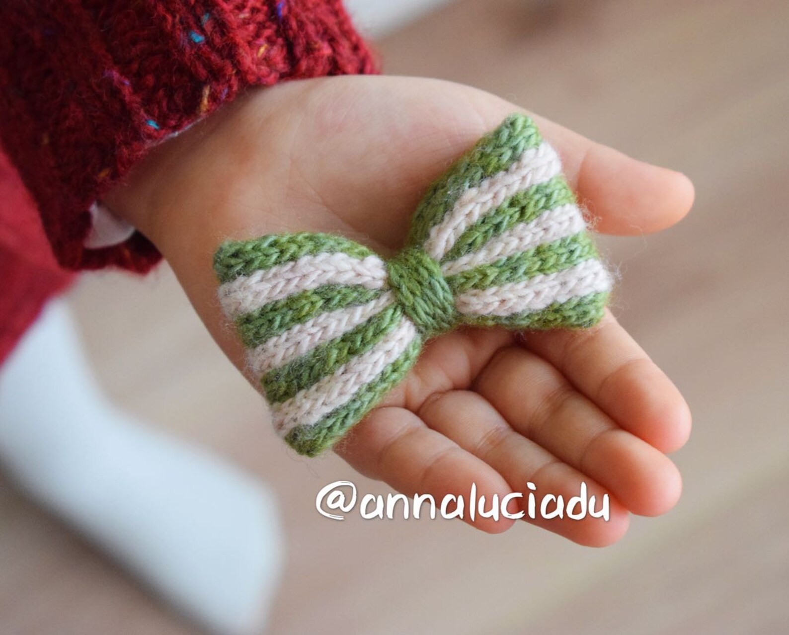 Knit 2 Color Bow Knitting Hair Accessories Knit Streep Bow - Etsy