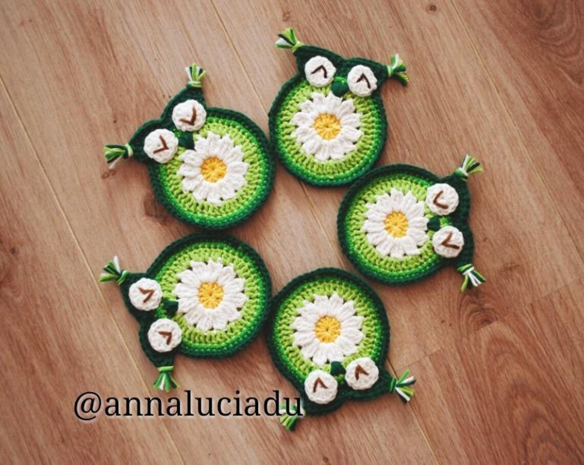 Crochet Daisy Owl Coaster Pattern (PDF PATTERN) - Etsy