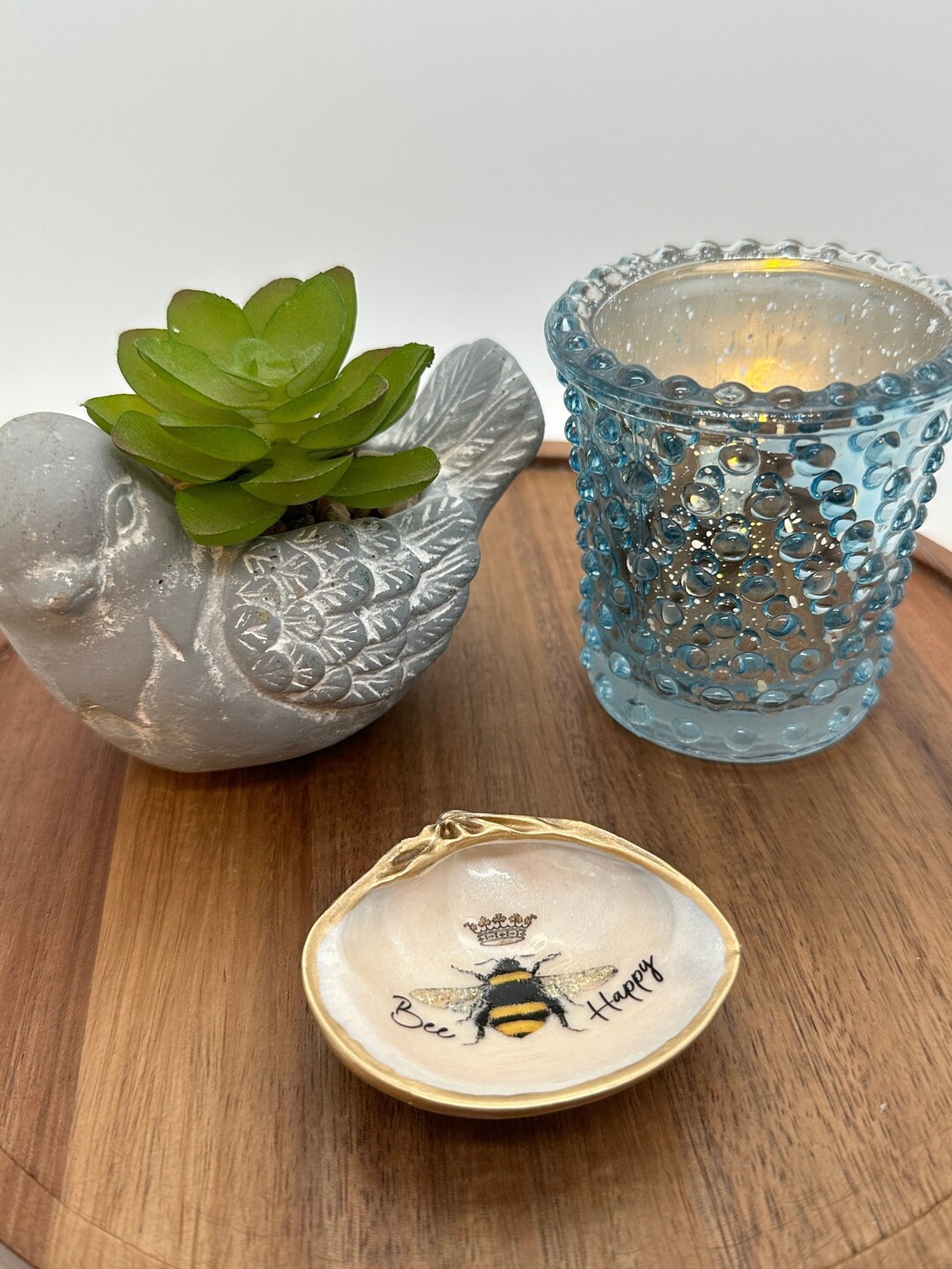 Queen Bee Happy Clam Shell Ring Dish Queen Bee Happy Trinket - Etsy
