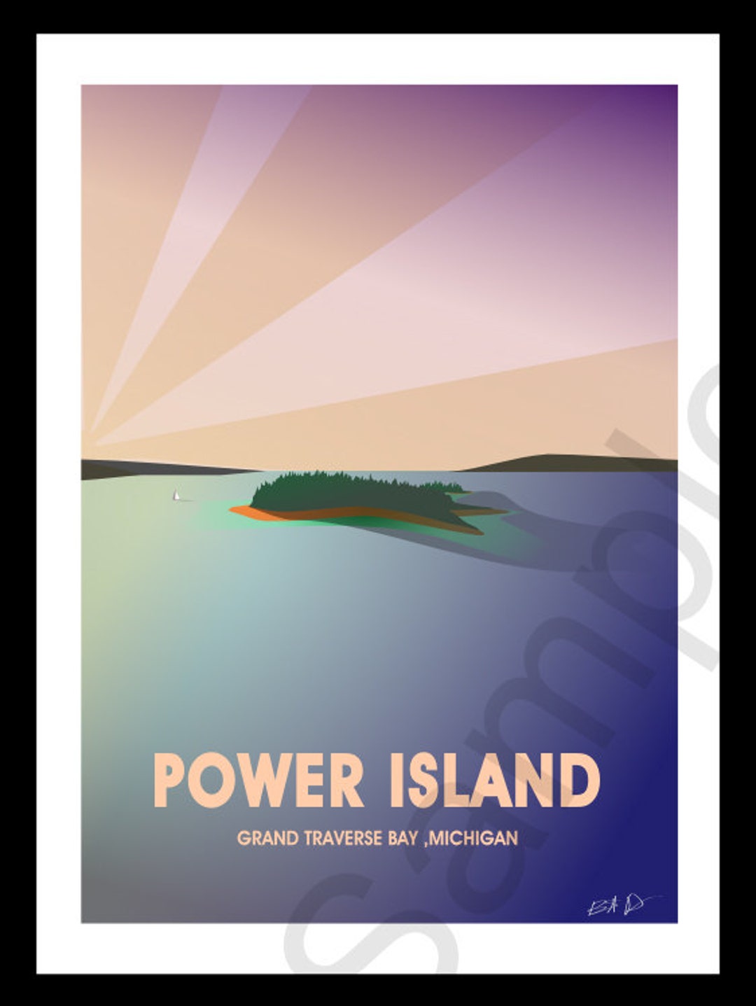 Power Island, Grand Traverse Bay, Michigan LIMITED EDITION SIGNED ...