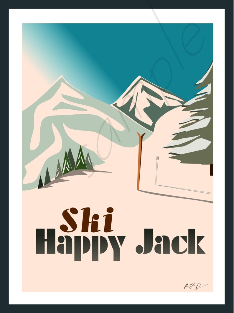 Happy Jack Ski Area, Wyoming LIMITED EDITION SIGNED Vintage Print Wall ...