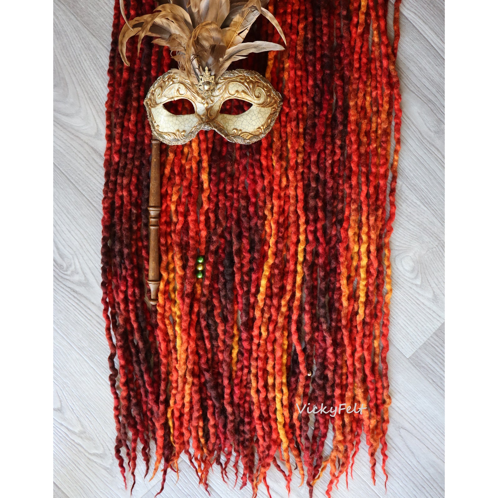 Wool Dreads FLAME 10 DE to Full Set Dreadlocks Extensions Ombre Ocher ...