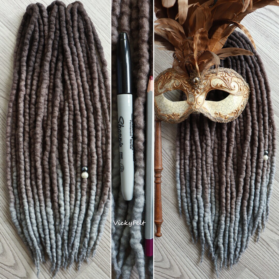 Wool Dreads Extensions Ombre Dreadlocks DE Dreads Full Set - Etsy