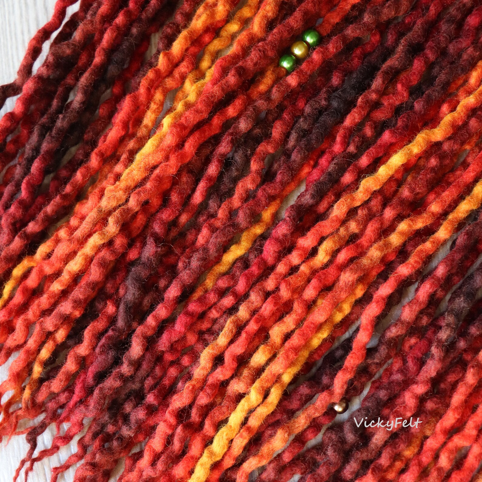 Wool Dreads FLAME 10 DE to Full Set Dreadlocks Extensions Ombre Ocher ...