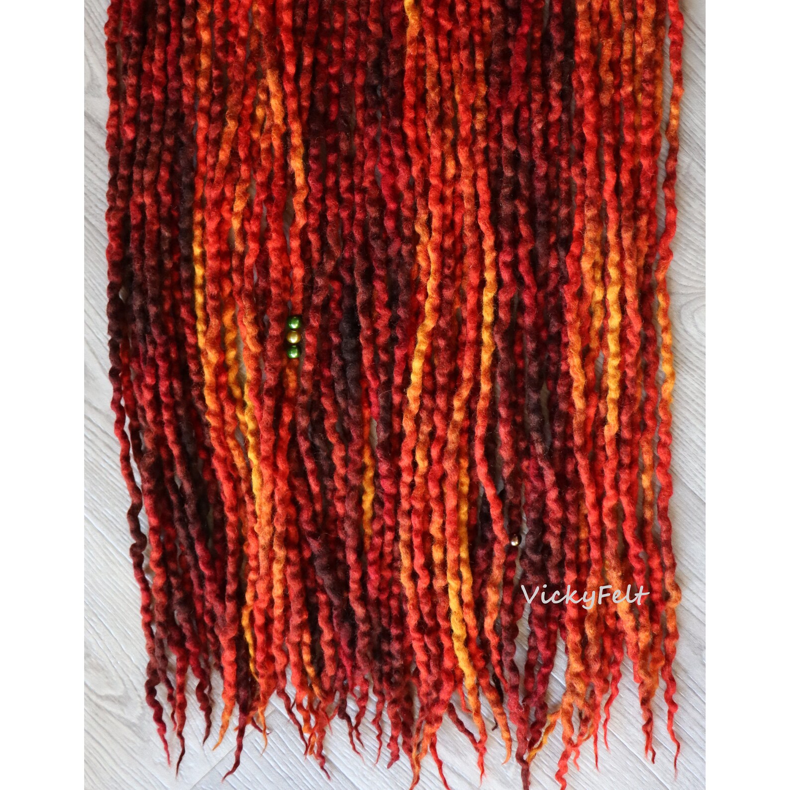 Wool Dreads FLAME 10 DE to Full Set Dreadlocks Extensions Ombre Ocher ...