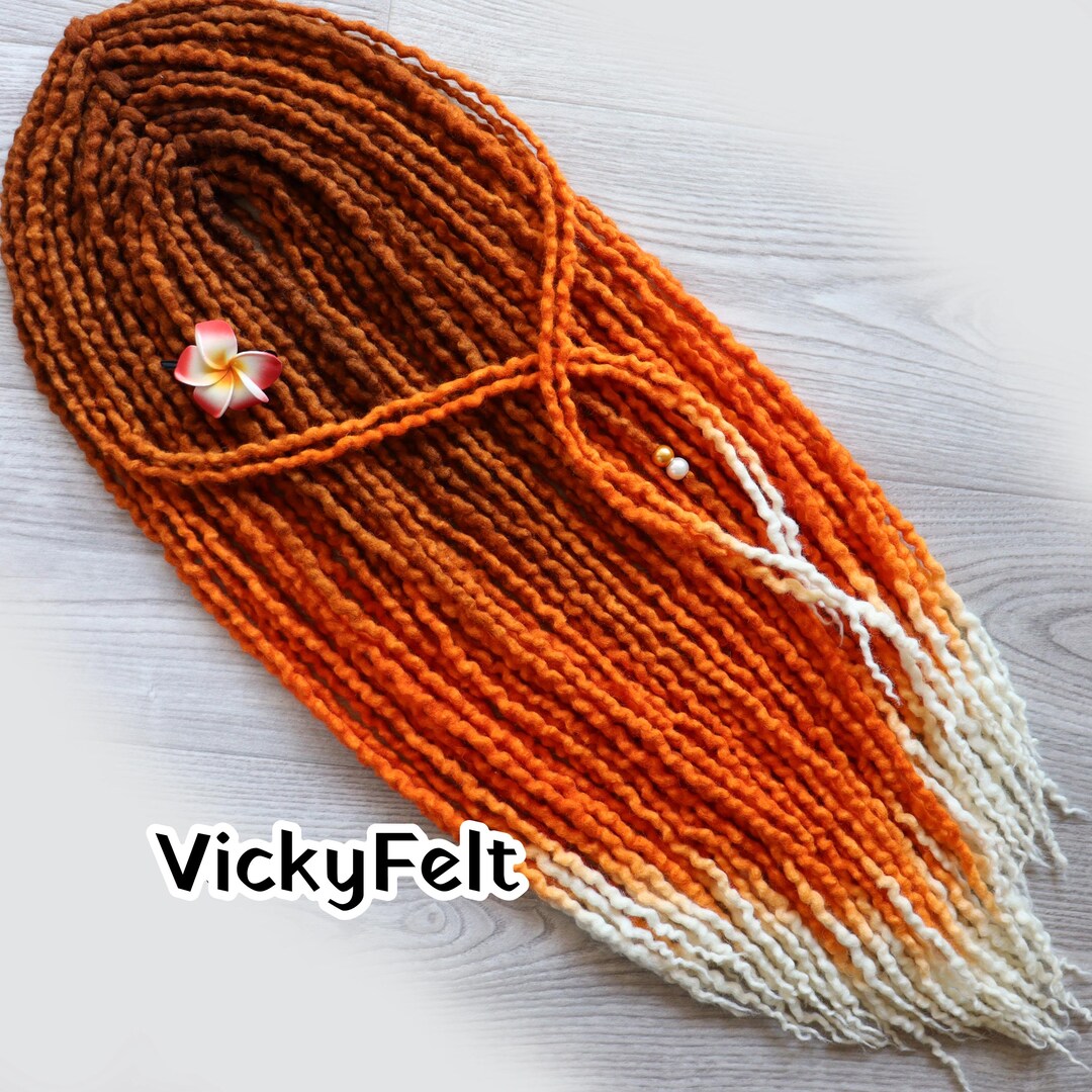 Wavy Wool Dreads Thin Dreadlocks Extensions Double Ended 15 DE to Full ...
