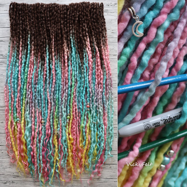 23-27 20/40 DE Wool Dreads Fall Set Dreadlocks Extensions - Etsy