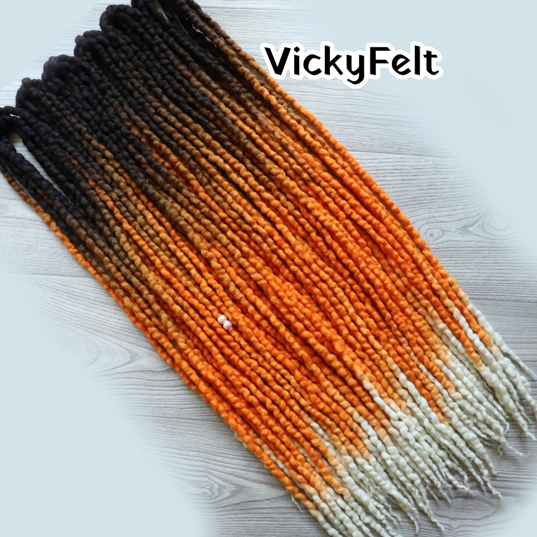 Wavy Wool Dreads: Red Fox Dreadlocks Extensions, 15 DE - Full Set ...