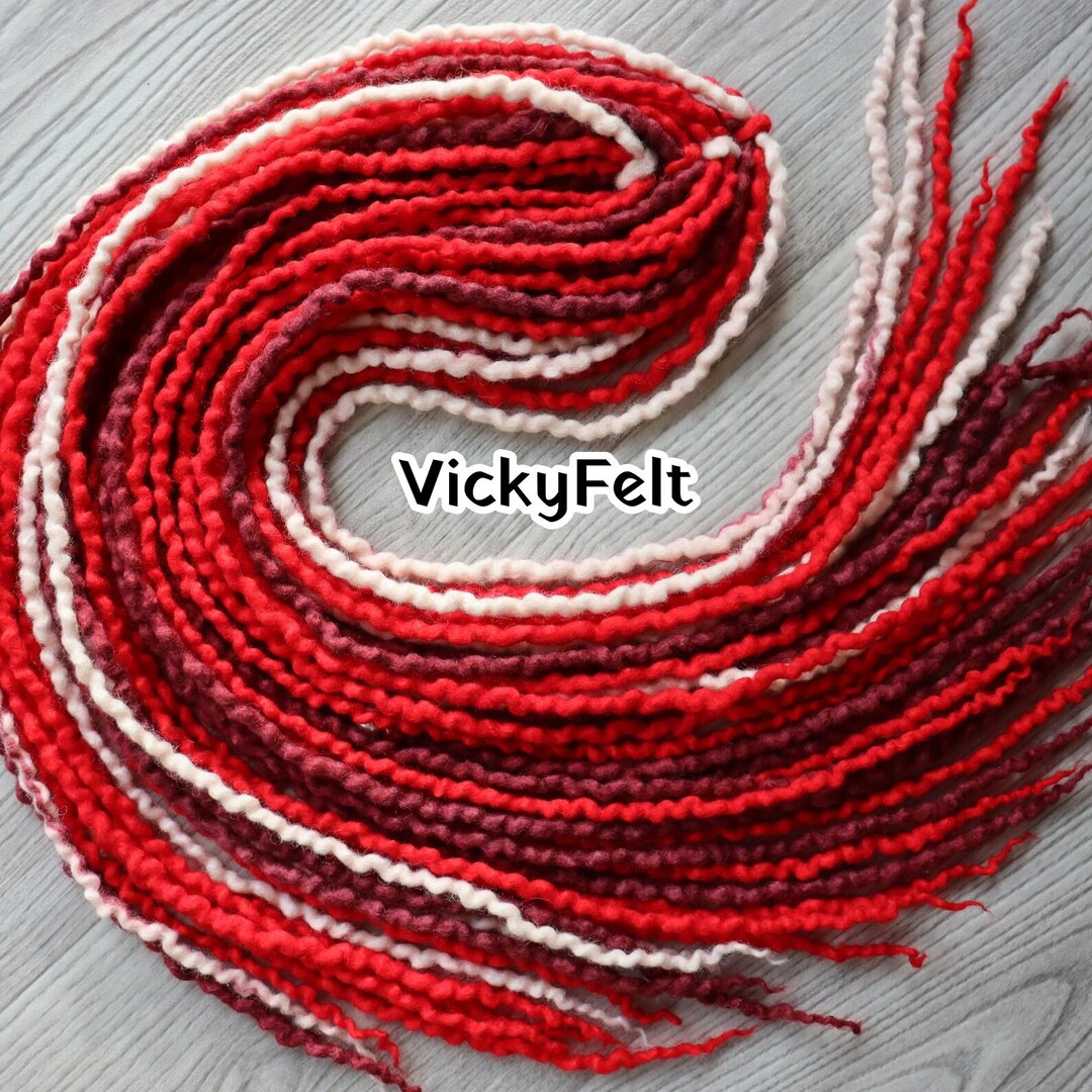Red Wool Dreadlocks: Thin Double Ended Dreads, Hair Extensions, Red ...