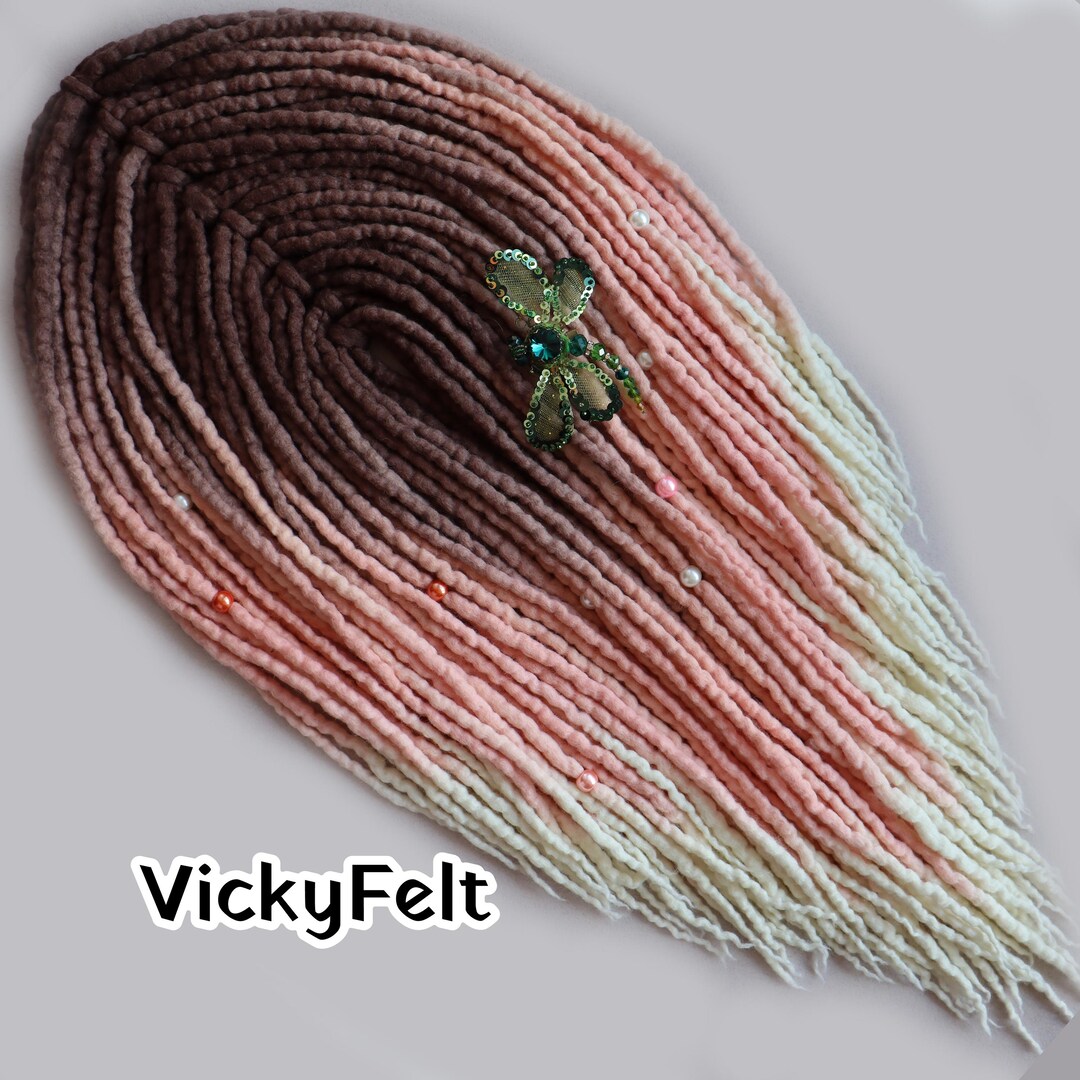 Wool Dreads OMBRE Pastel 15 DE to Full Set Dreadlock Extensions Double ...