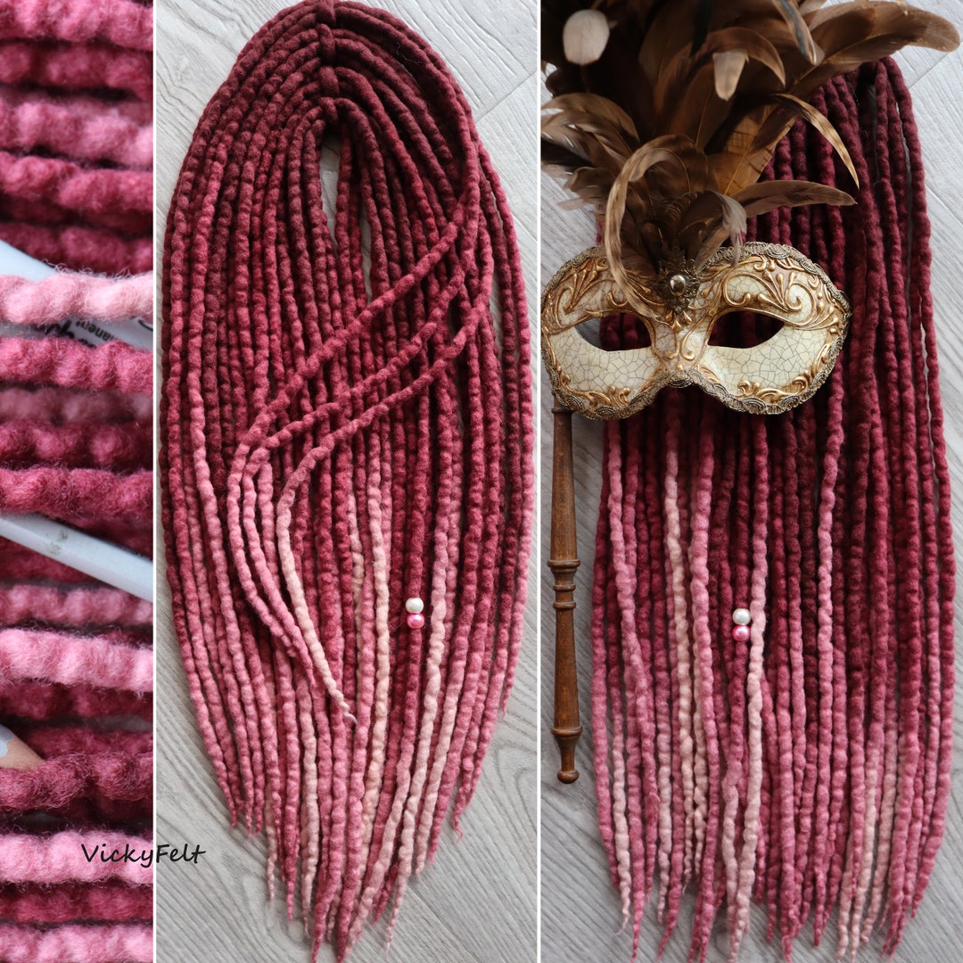 Wool Dreads Extensions 20 to 60 DE Dreadlocks Double Ended Full Set ...