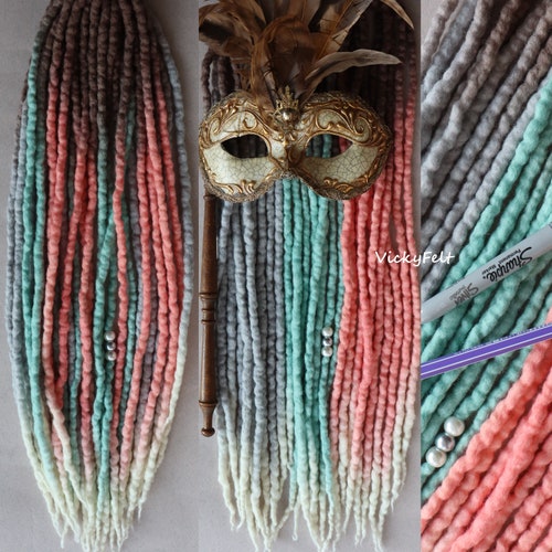 Full Set Dreads aubergine Wool Dreadlocks Ombre | Etsy